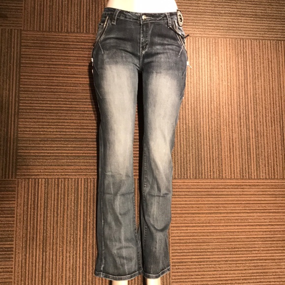 Platinum Plush | Jeans | Bling Motorcycle Rhinestone Pocket Biker Jeans ...